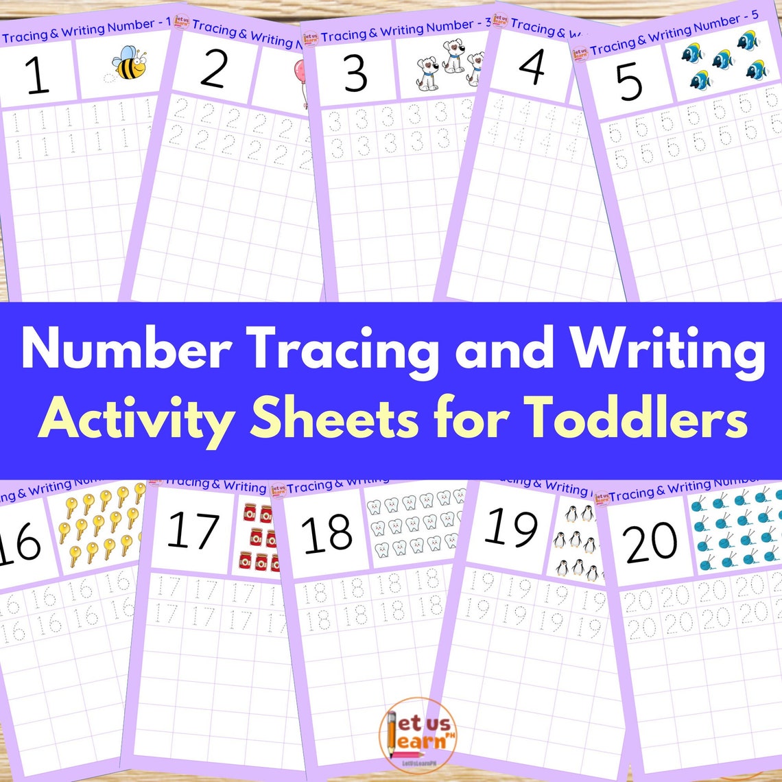Numbers Tracing Writing Counting Worksheet Activity Toddler Preschool ...