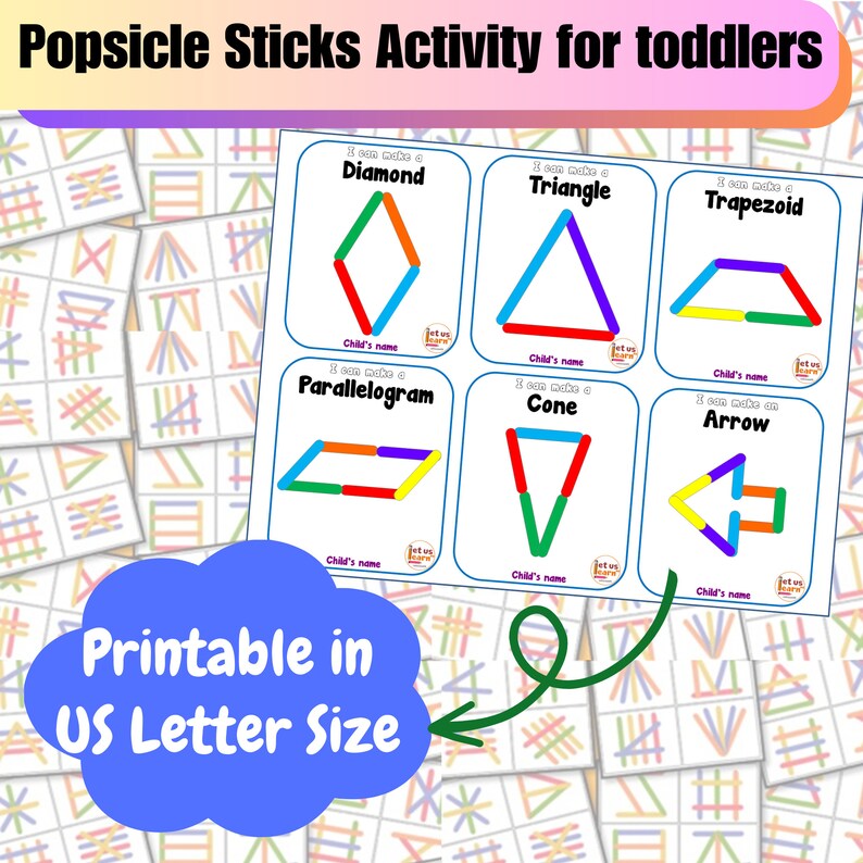 Alphabet Numbers Letters Popsicle Sticks Patterns Activity for ...