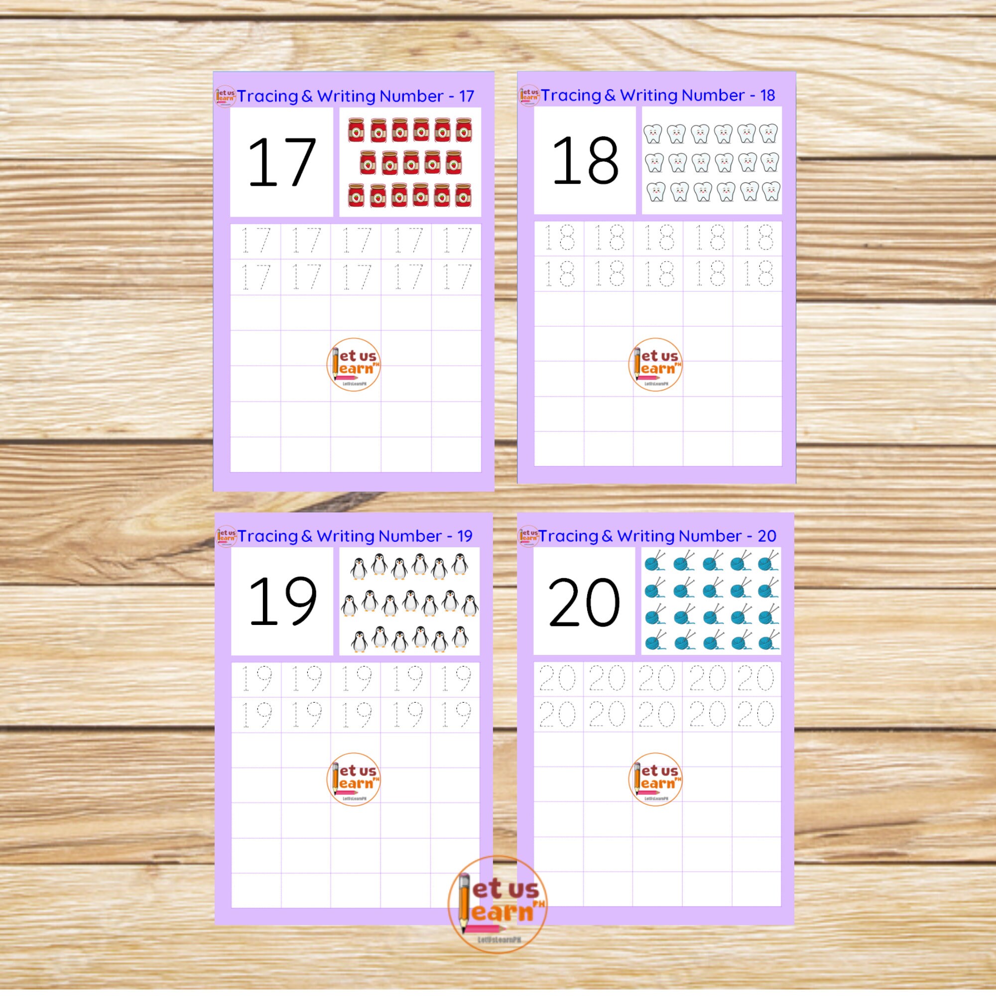 Numbers Tracing Writing Counting Worksheet Activity Toddler Preschool ...