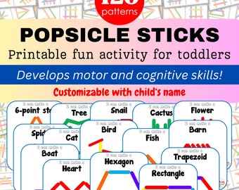 Popsicle Sticks Numbers Activity Game for Toddlers, Montessori ...