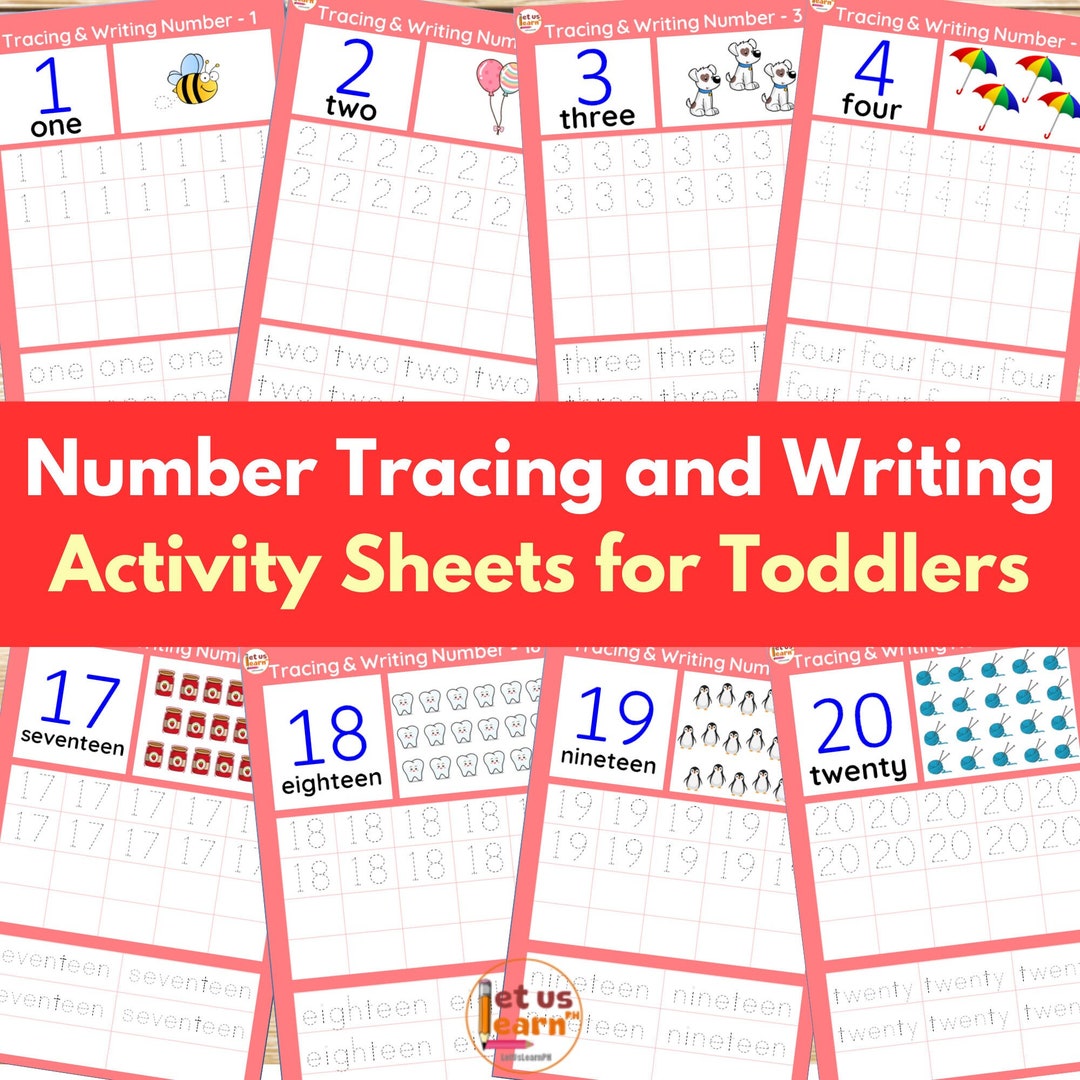 Numbers Tracing Writing Counting Worksheet Activity Toddler Preschool ...
