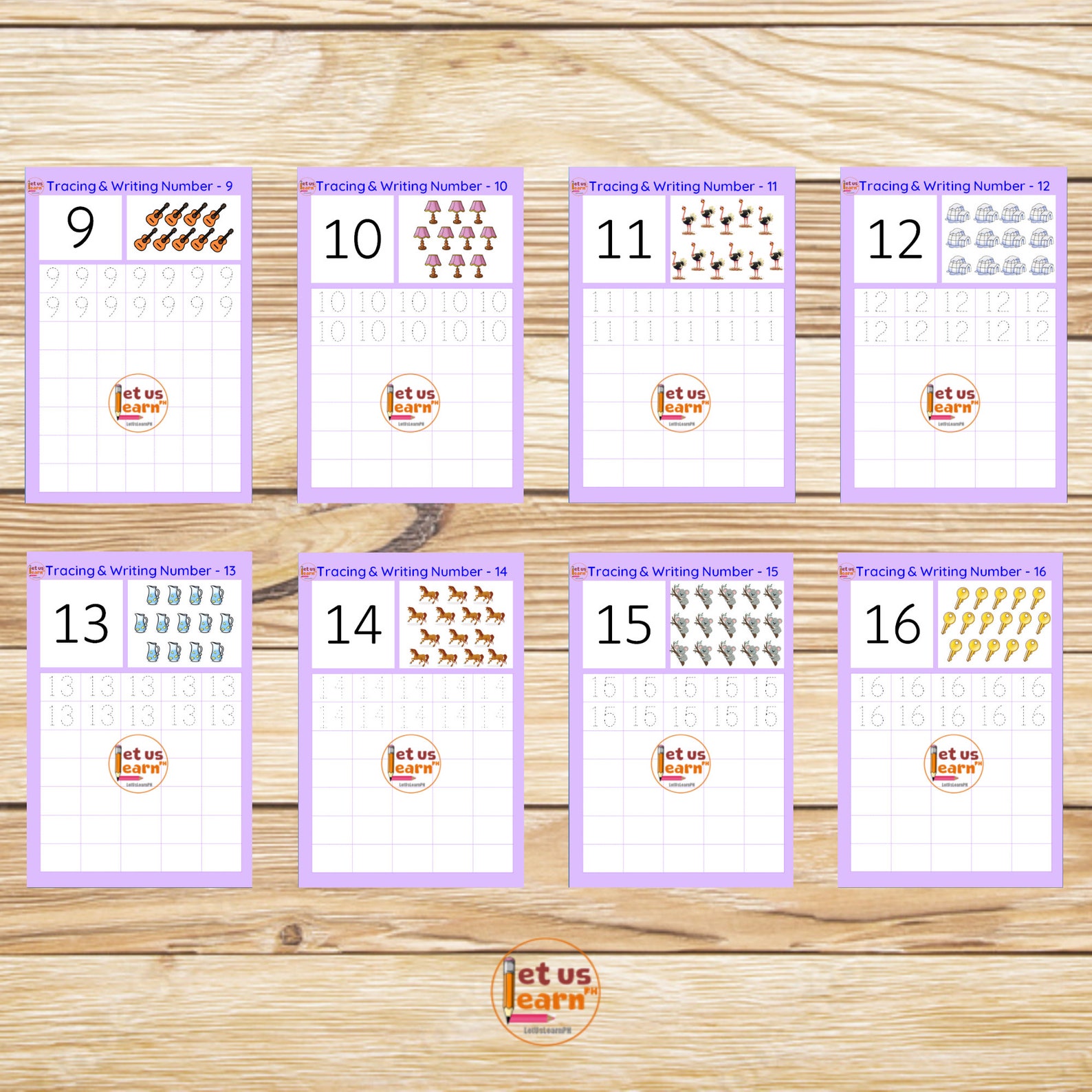 Numbers Tracing Writing Counting Worksheet Activity Toddler Preschool ...