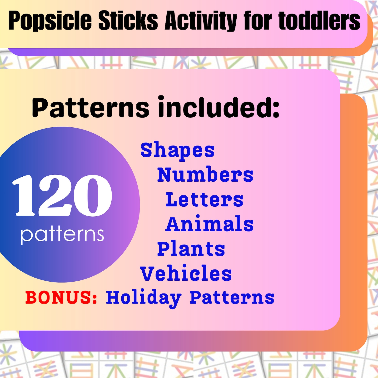 Popsicle Sticks Activity for Toddlers Montessori Printable Activities ...