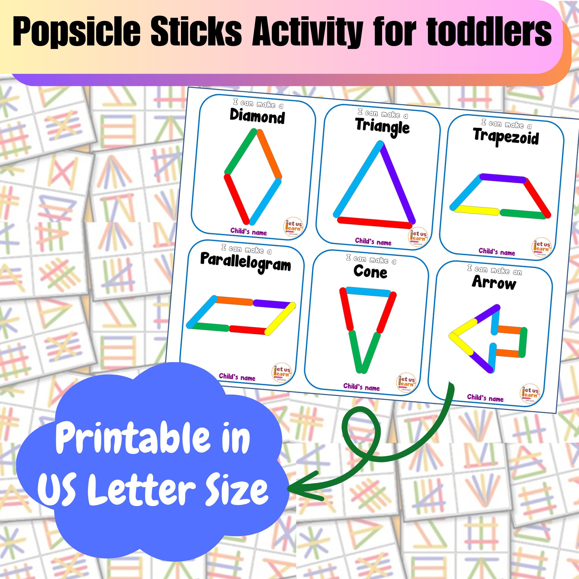 Stars Holiday Popsicle Sticks Patterns Activity for Preschool - Etsy