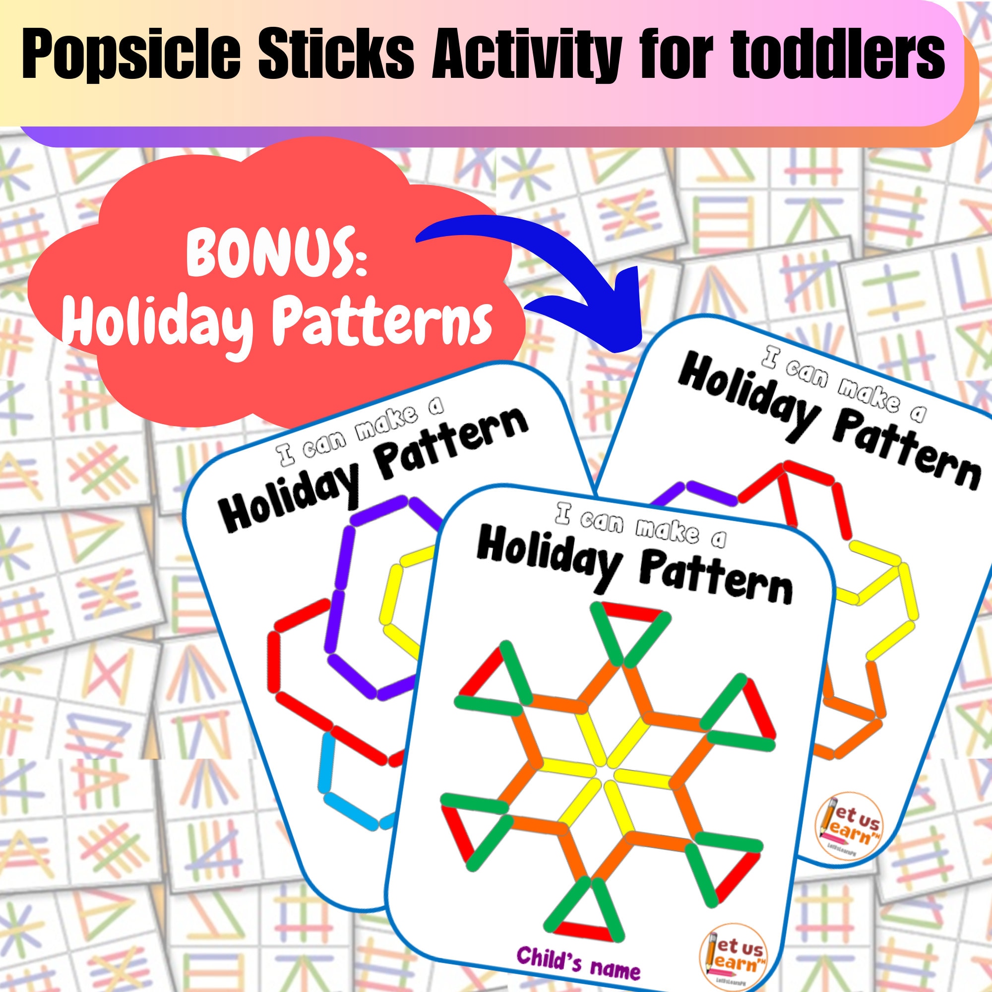 Popsicle Sticks Activity for Toddlers Montessori Printable Activities ...