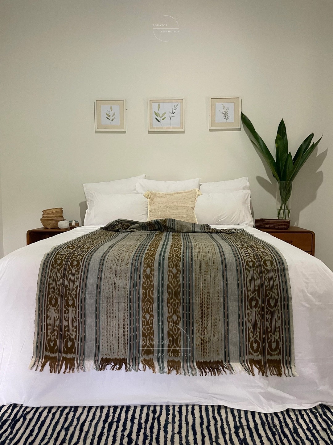 Ikat Throw Blanket for Sofa and Bed, Wall Hanging Home Decoration, Ikat ...