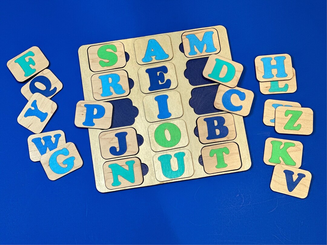 Wooden Alphabet Puzzle Build a Word Puzzle Preschool Educational ...
