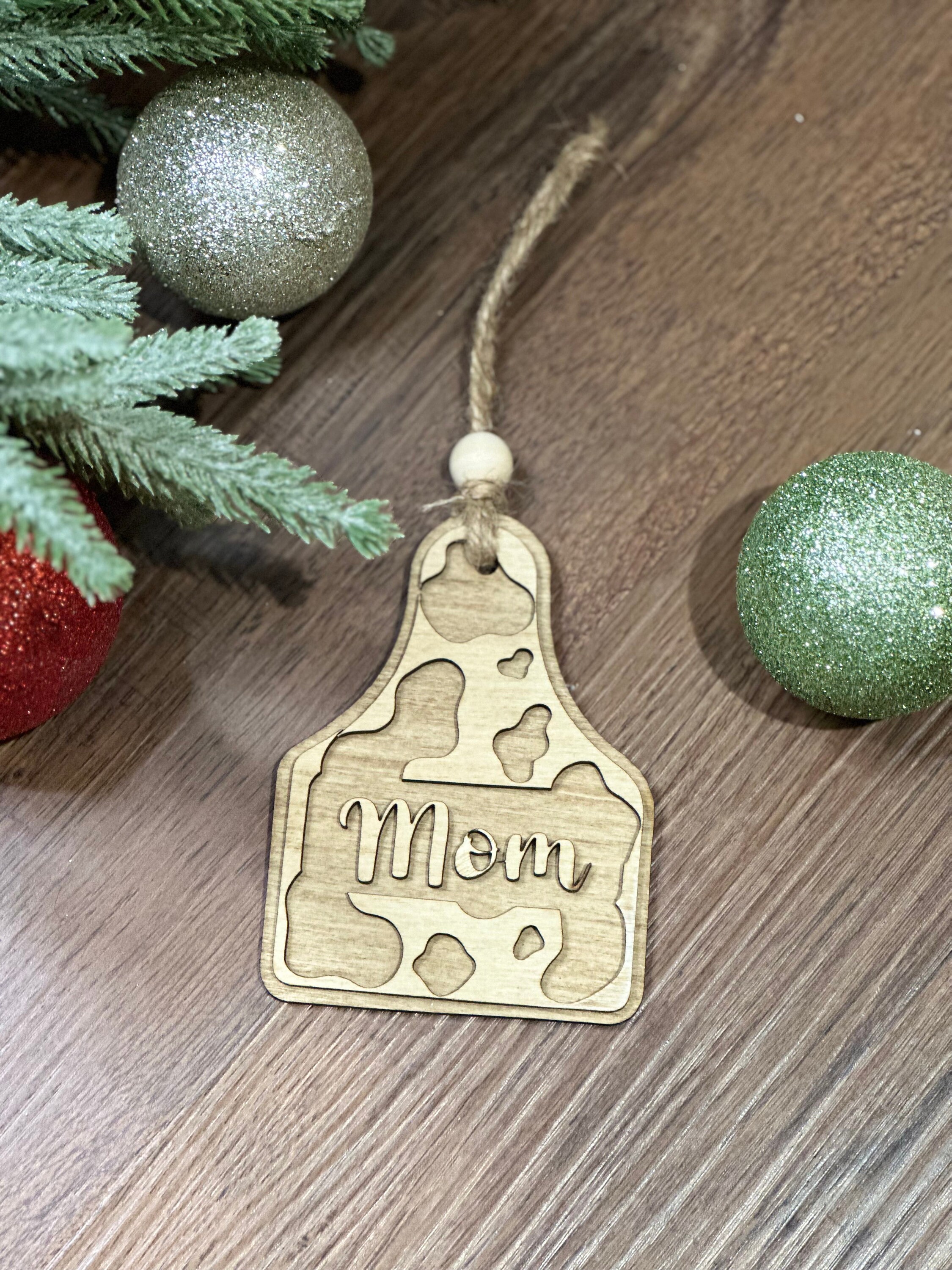 Stocking Name Tag Country Christmas Stocking Tag Cow Name Tags Ear Tag ...