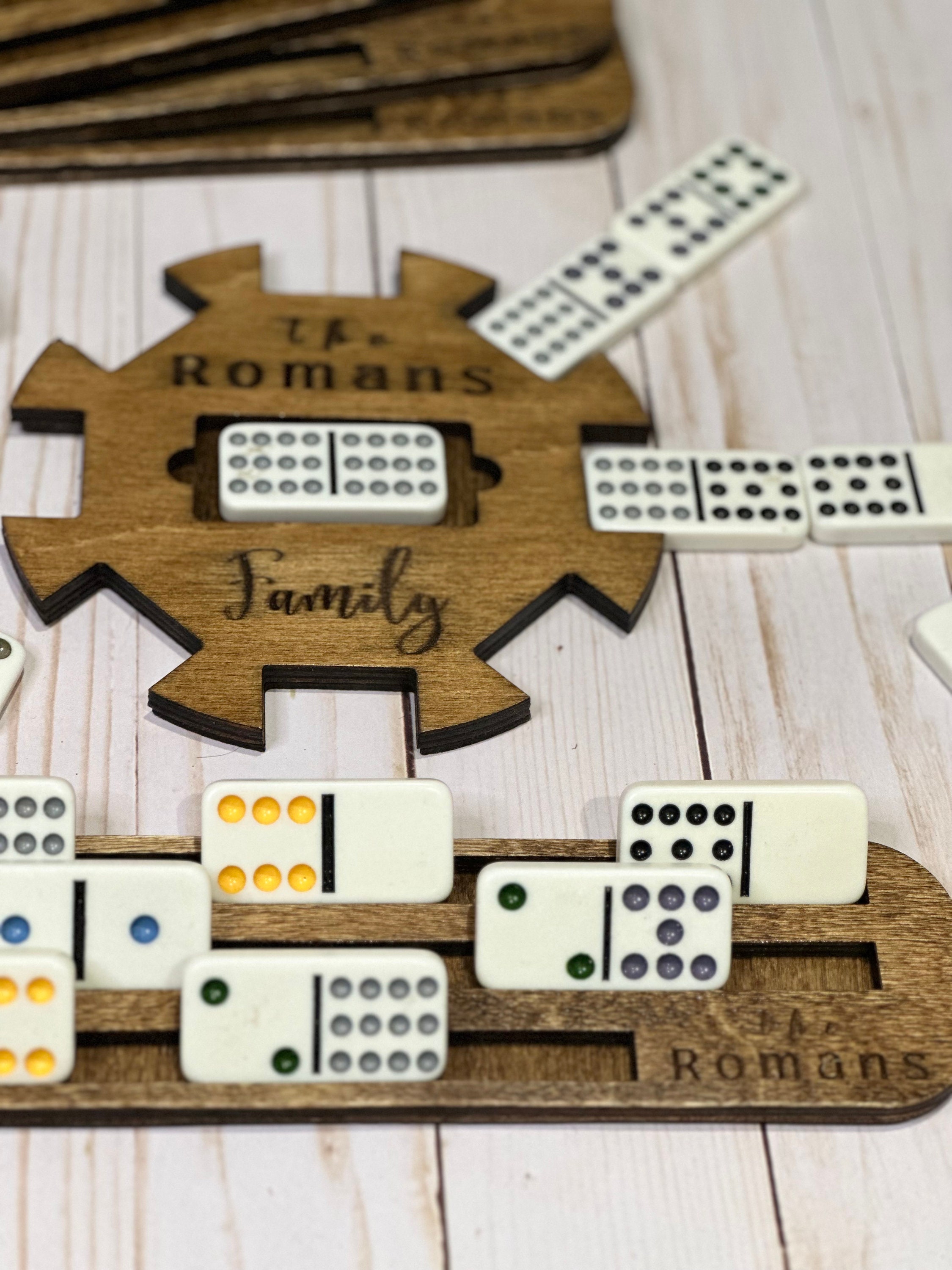 Mexican Train Personalized Set Custom Dominoes Game Hub Dominoes Holder ...
