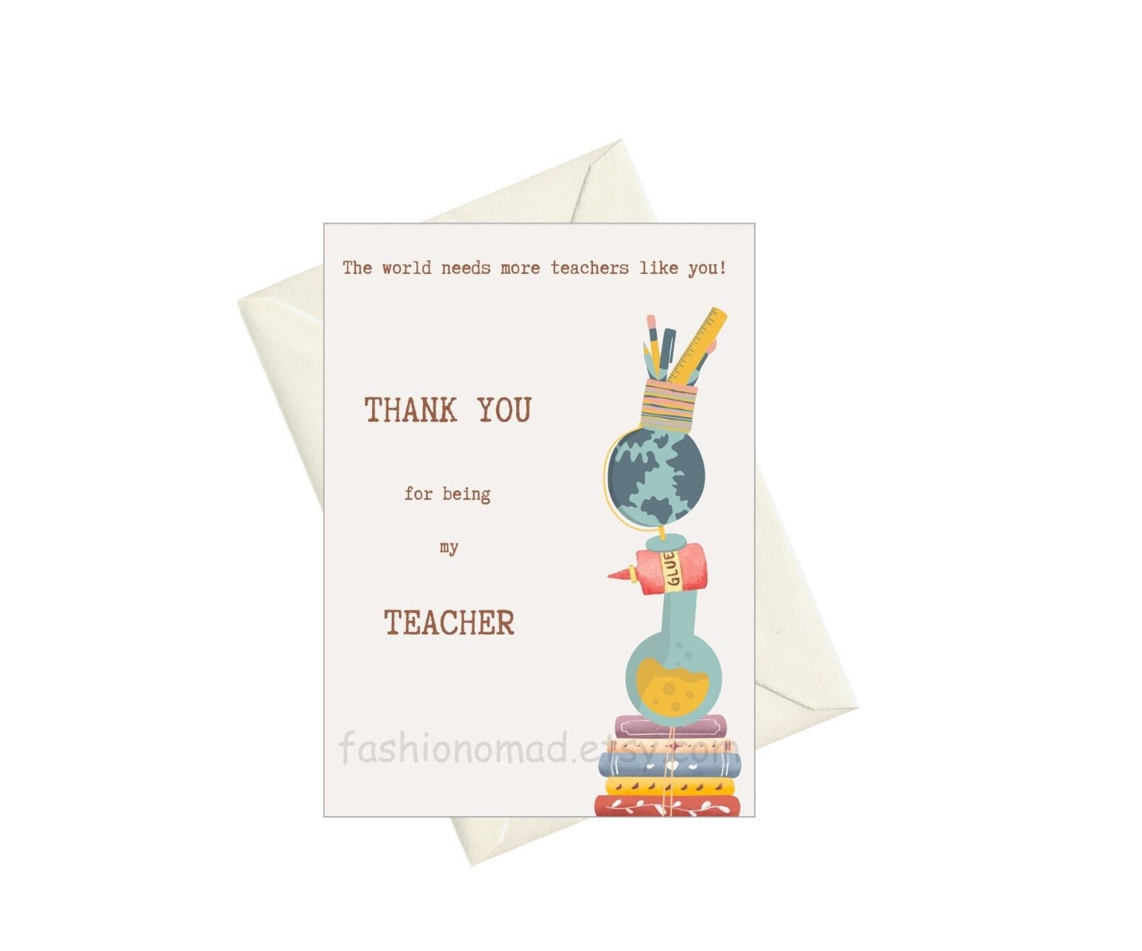 Teacher Appreciation Thank You Digital Printable Greeting Card - Etsy