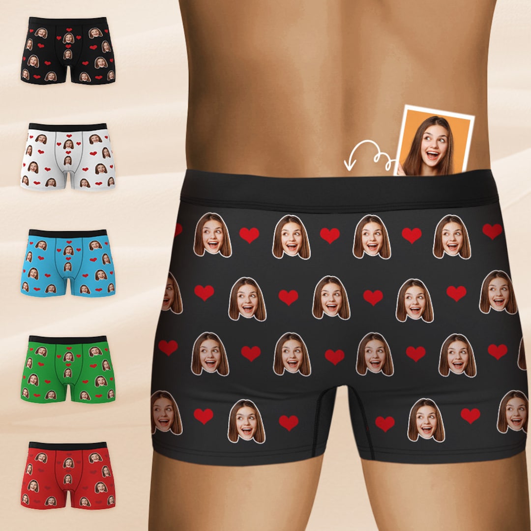 Custom Face Boxers, Custom Boxers for Husband, Personalized Underwear ...