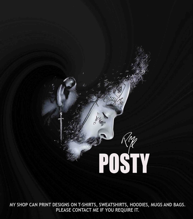 Posty Png, Vintage Posty Graphic Png, Malone Music the Album Png, Tour ...
