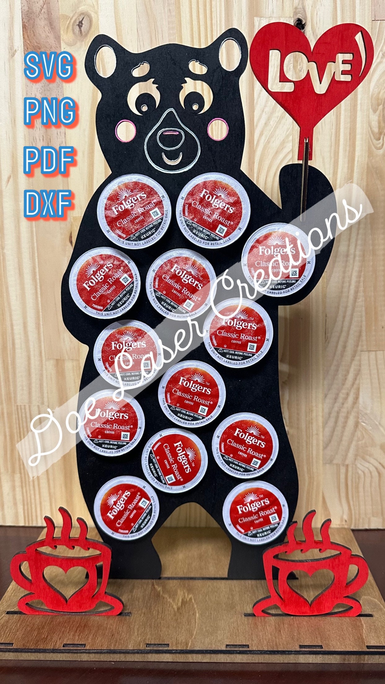 Bear K-cup Holder Valentines-day Interchangeables Package - Etsy