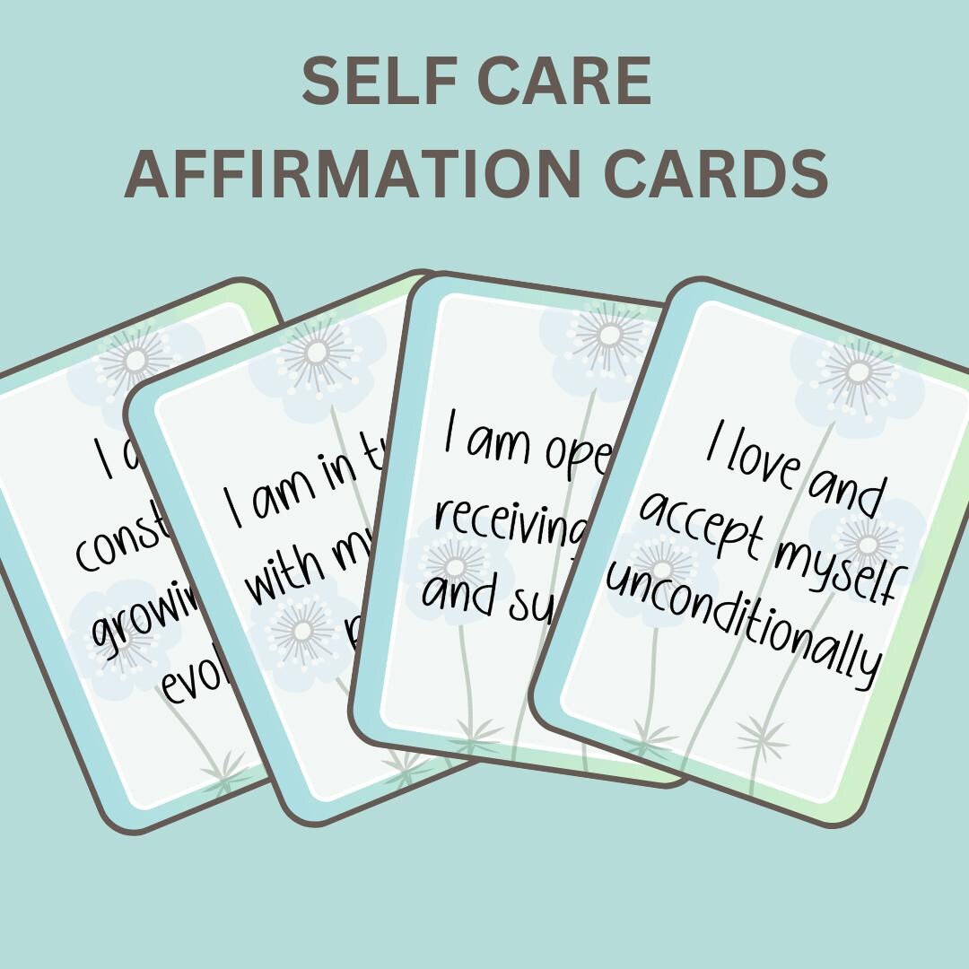 Self Care Affirmation Cards - Etsy