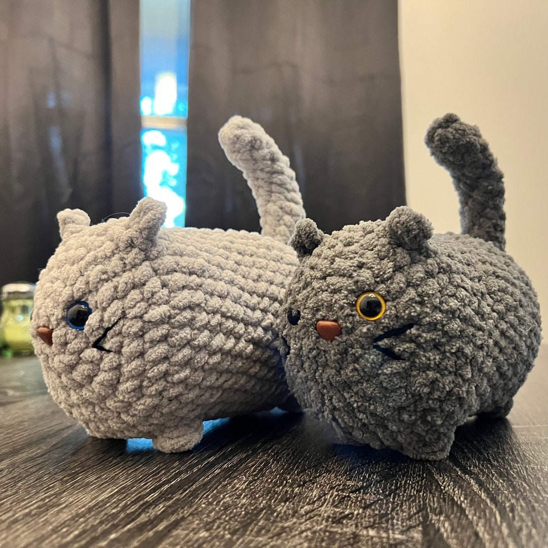Handmade Chunky Crochet Cat Plushie - Cute Amigurumi Stuffed Animal ...