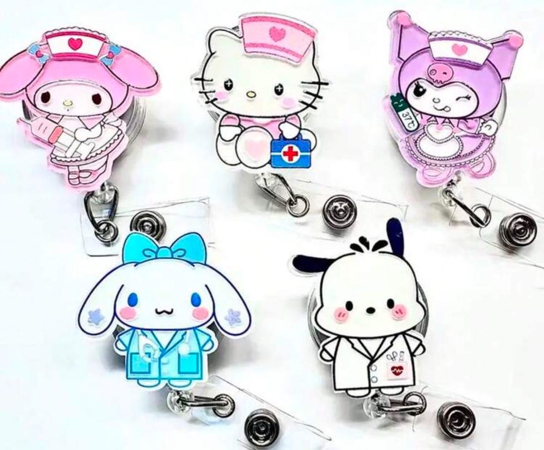 Hello Kitty Nurse Badge Reel - Doctor - Pharmacy Tech - Pharmacy ...