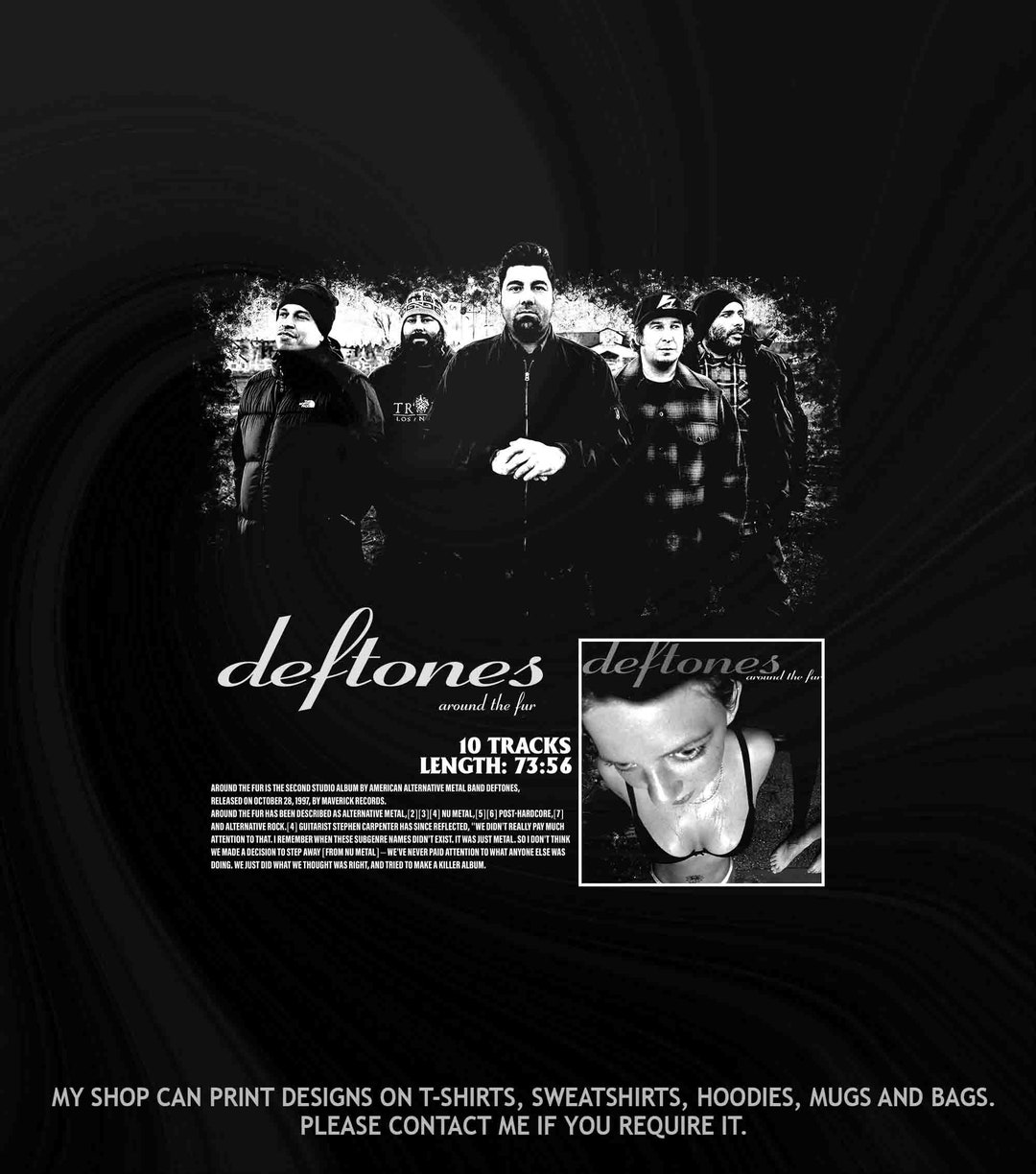 DEFTONES T Shirt Design. PNG Digital 4500x5100 Px. ROCK, Metal, Retro ...