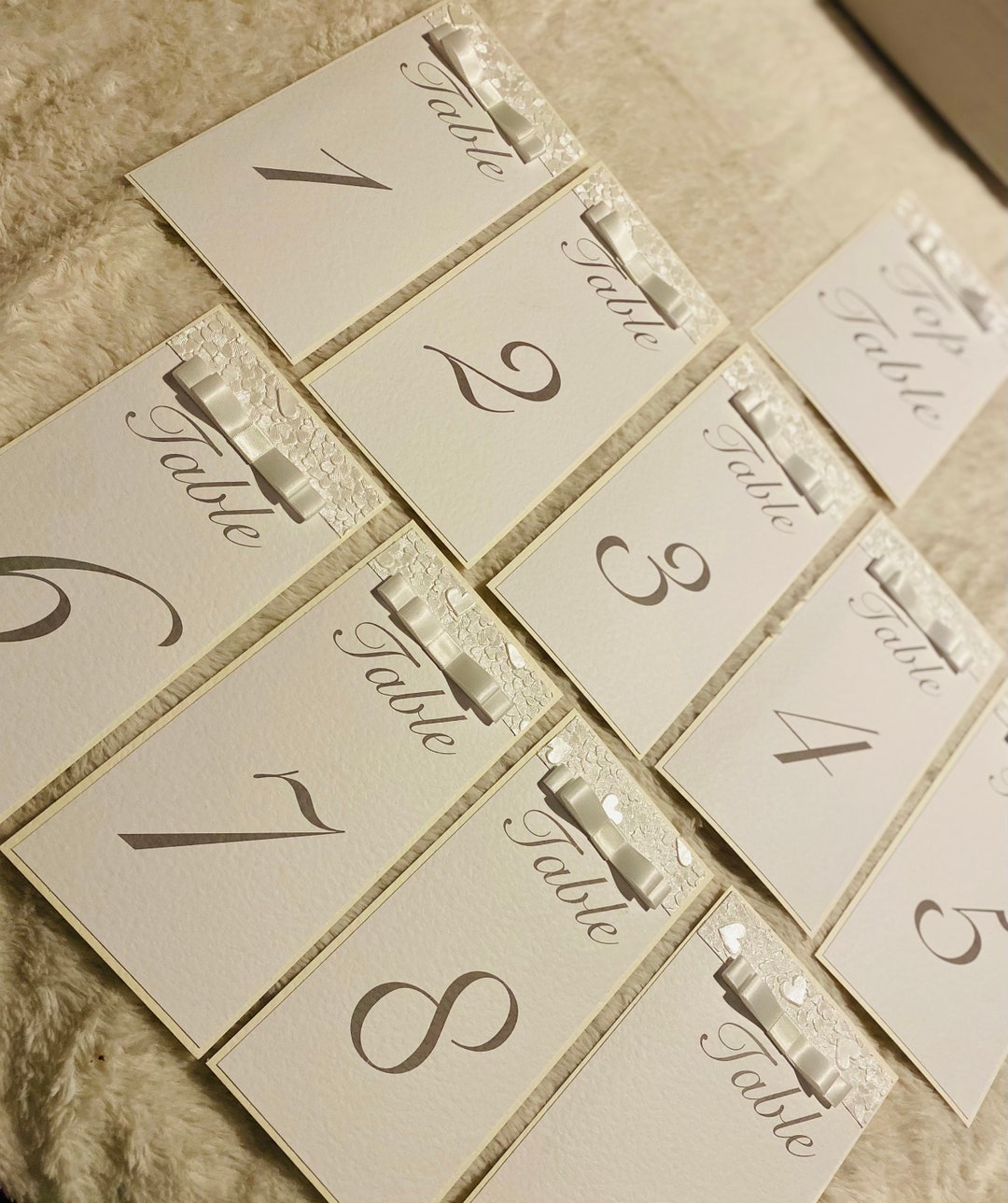 Handmade Table Numbers With Dior Bow Detail - Etsy