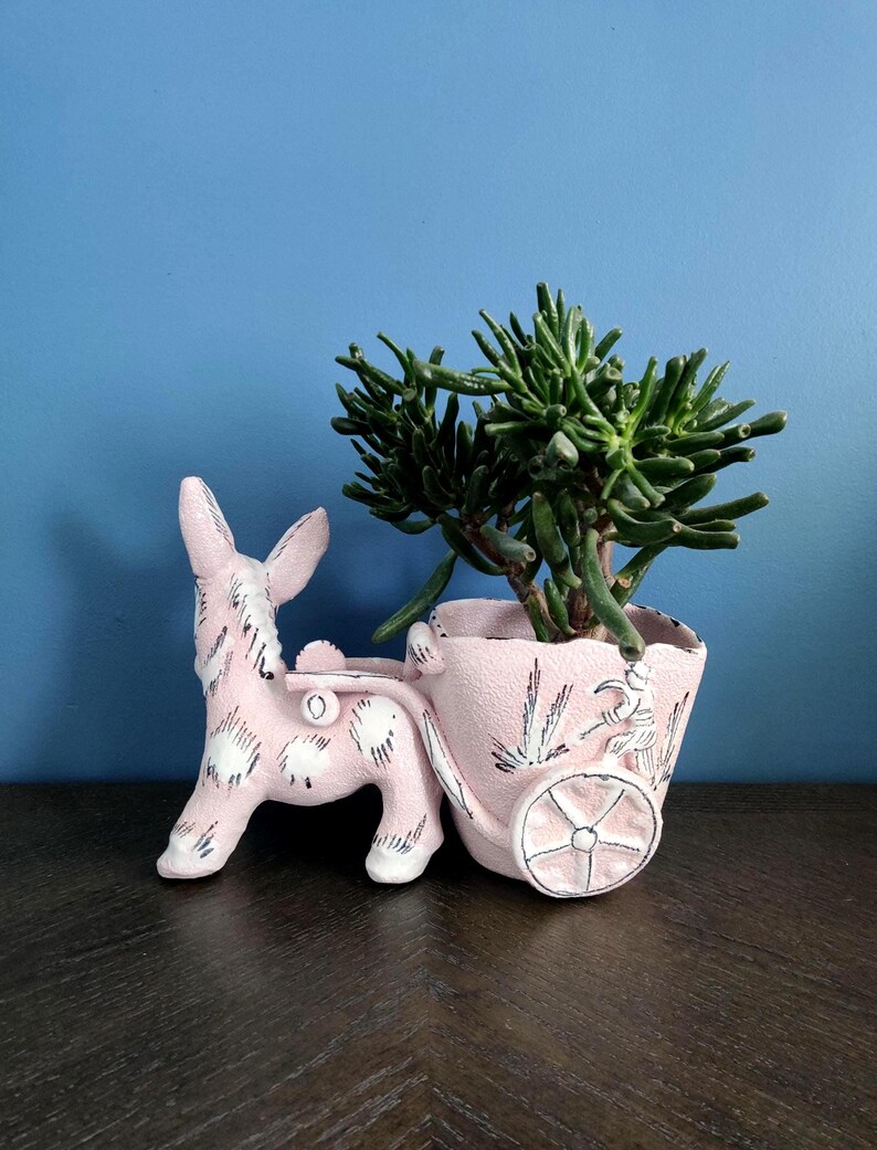 Vintage Hand Painted Italian Donkey Cart Planter – Whimsical ...