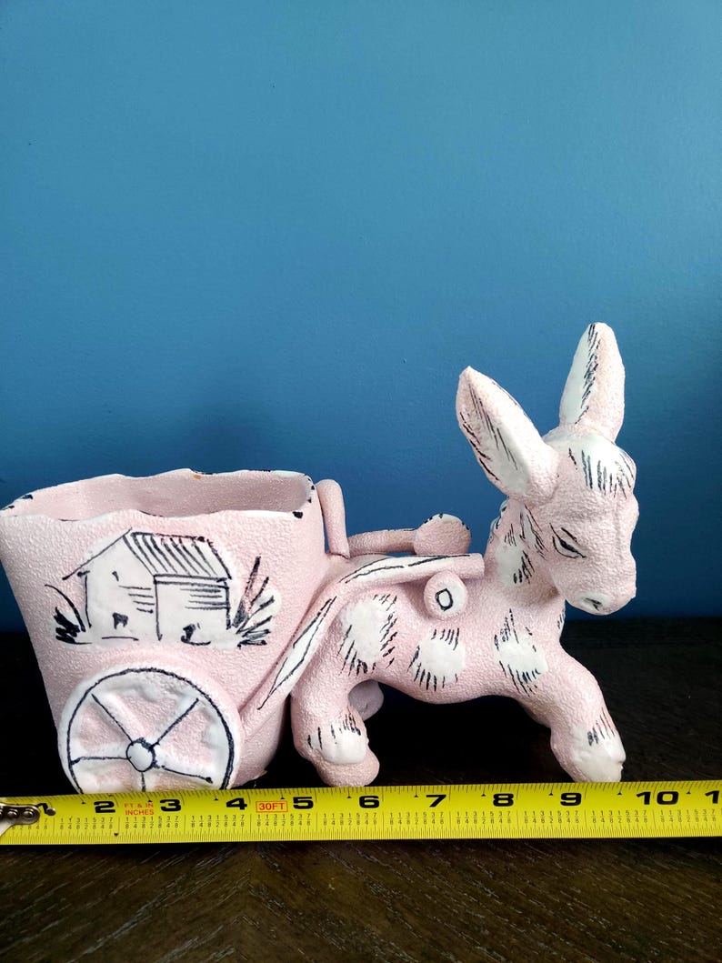 Vintage Hand Painted Italian Donkey Cart Planter – Whimsical ...