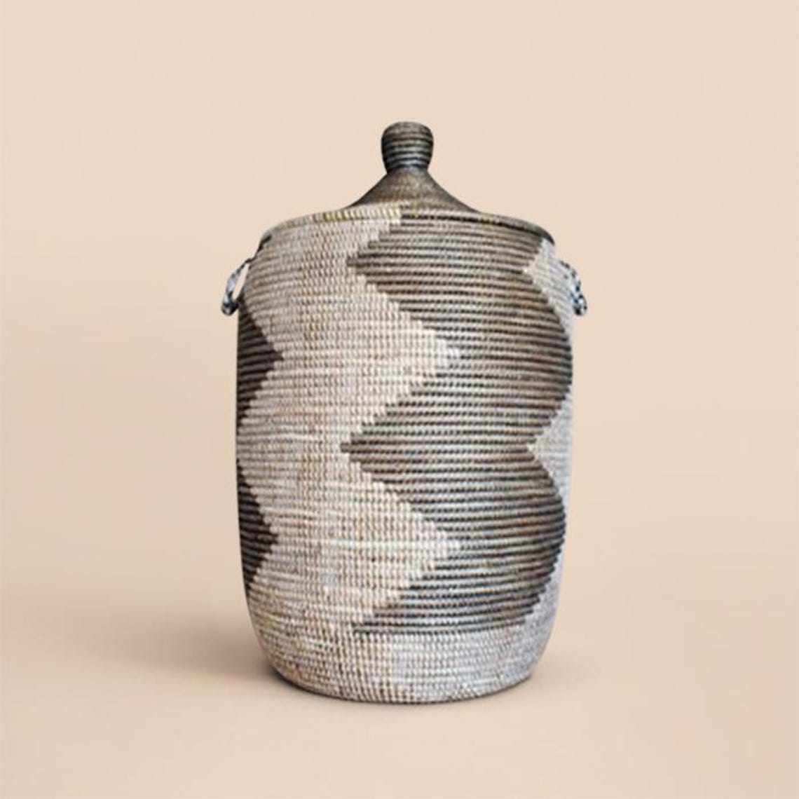 African Extra-large Woven Basket With Lid, Senegal Laundry Basket ...