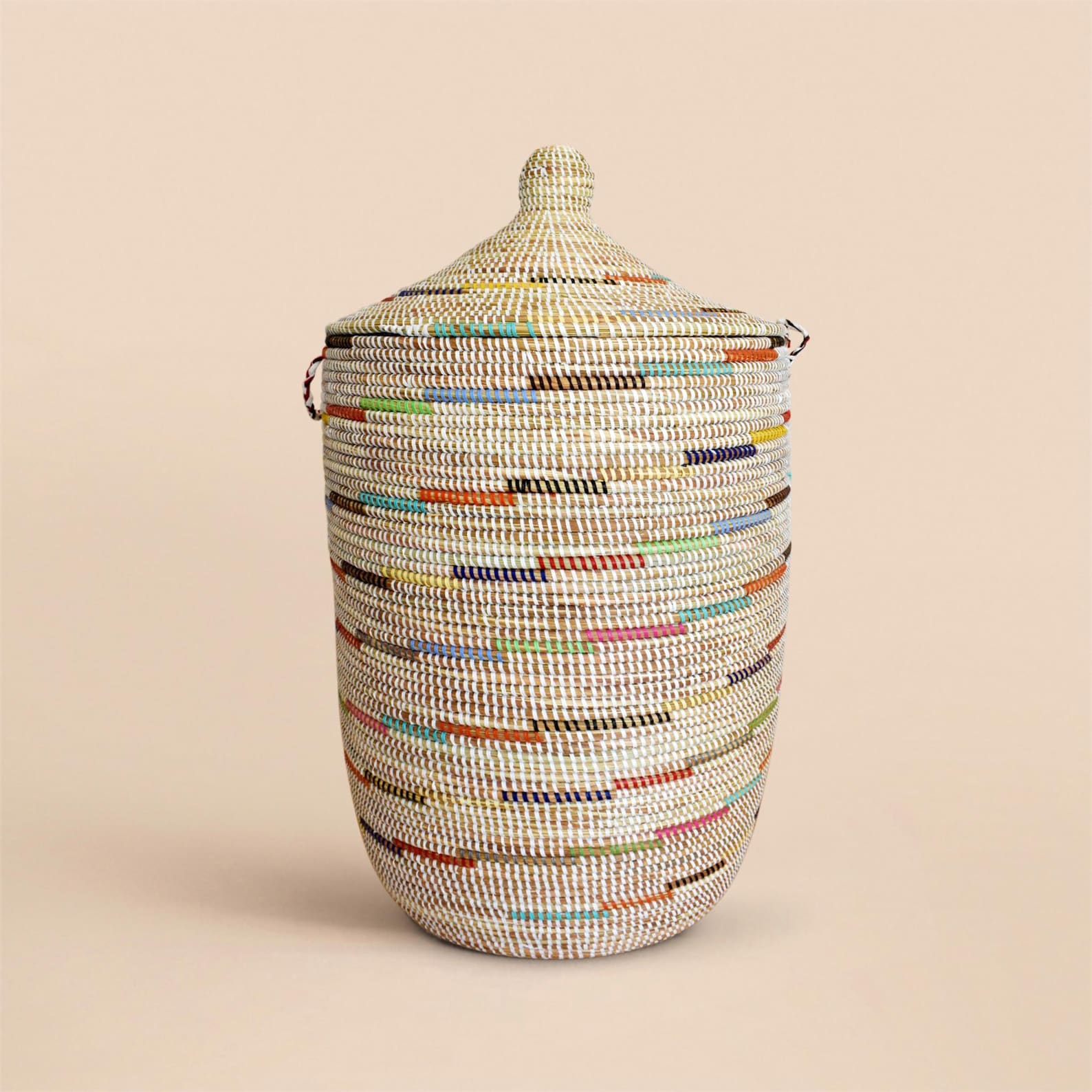African Extra-large Woven Basket With Lid, Senegal Laundry Basket ...