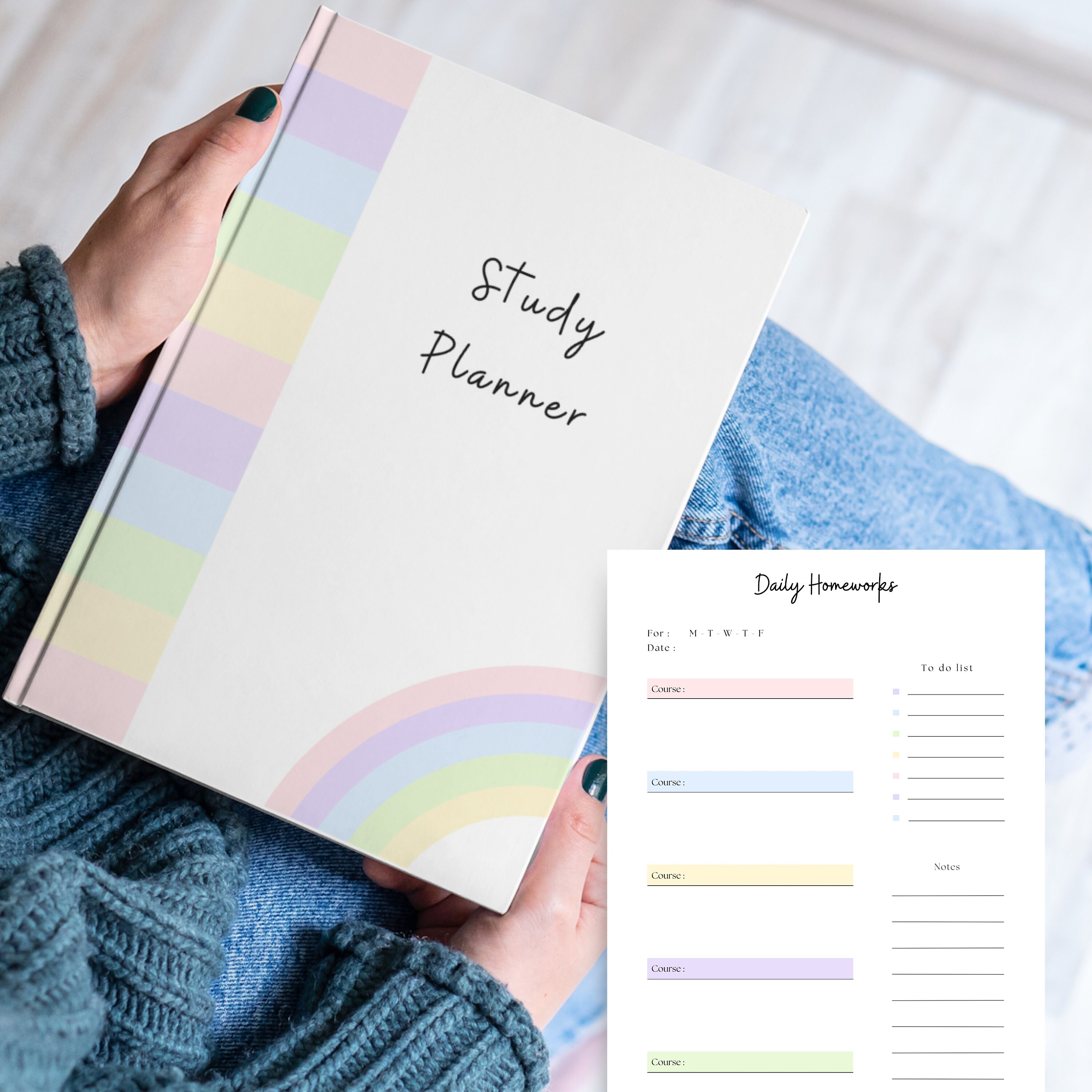 Study Planner Printable PDF Bundle Students Planner Set College Essay Tracker School Planner ...