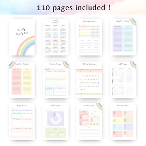 2024 Printable Planner Bundle Colorful Rainbow PDF 2025 2026 Daily ...