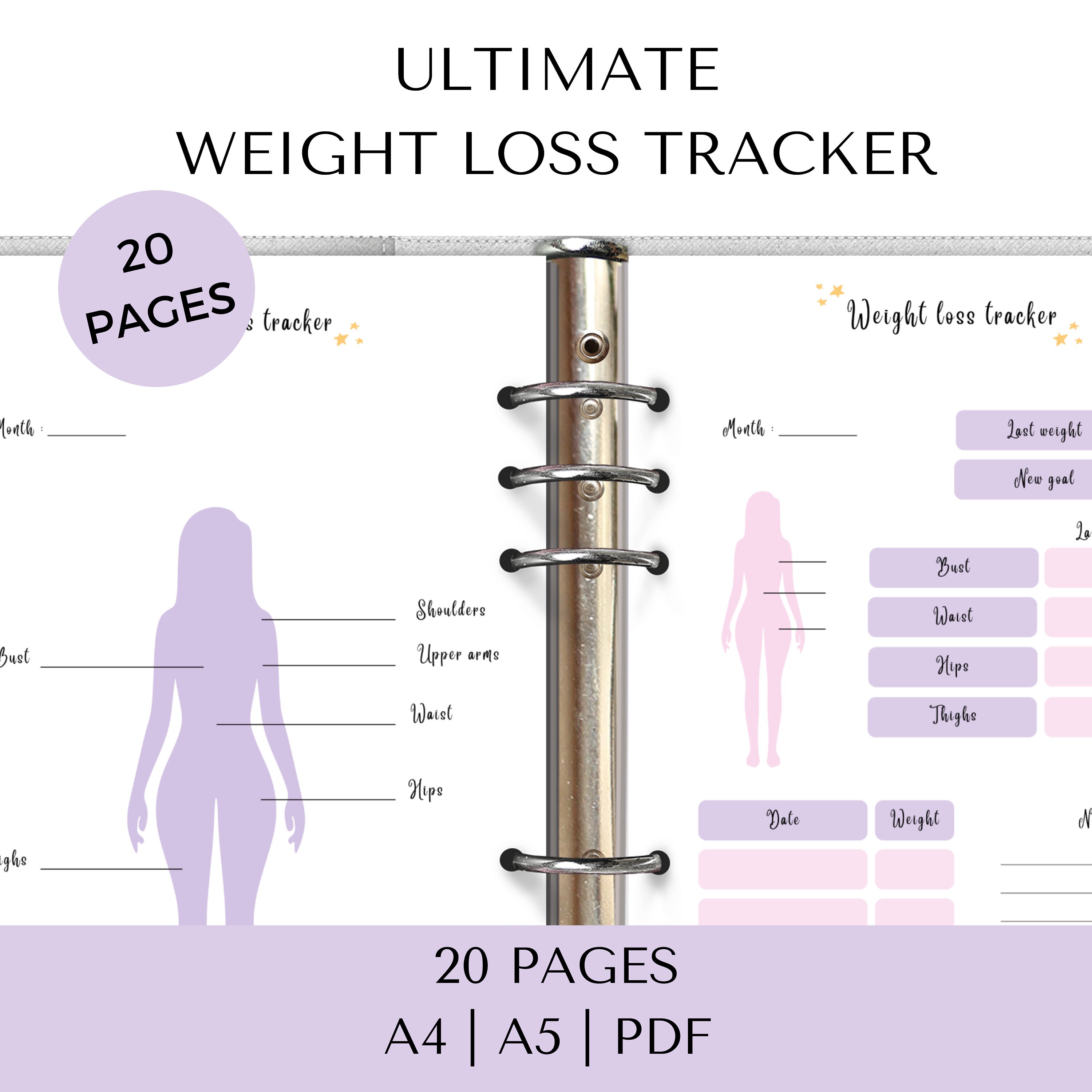 Ultimate Weight Loss Tracker Printable PDF A5 A4 Pink Purple - Etsy
