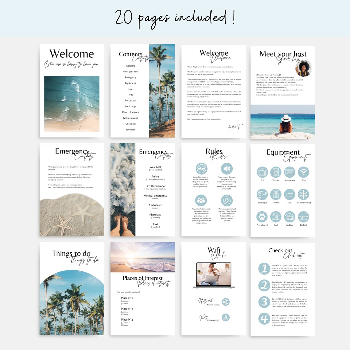 Welcome Book Template, Airbnb Welcome Guide, Editable Canva Airbnb ...