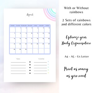 Printable Planner Bundle Colorful Rainbow PDF 2025 2026 2027 Daily ...