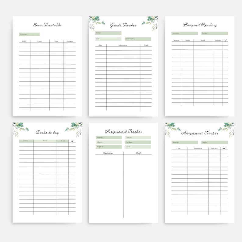 Study Planner Printable PDF A4 A5 Letter Bundle School College Planner ...