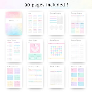 2025 Printable Planner Rainbow Pastel Colorful Bundle PDF 2026 Daily ...