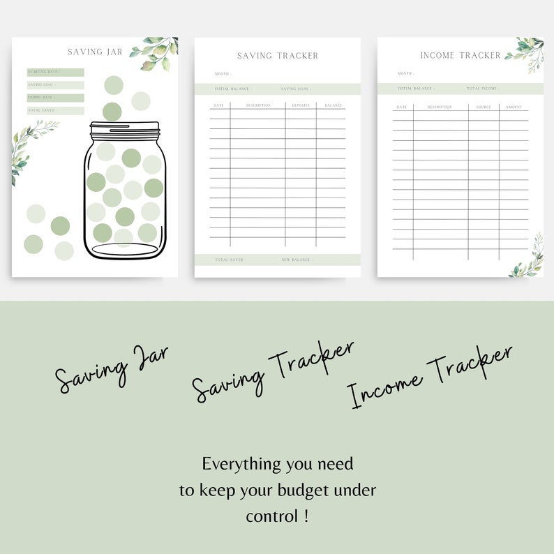 Budget Tracker Printable Planner Bundle PDF - Bill Finance Saving ...