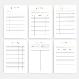 Study Planner Printable PDF Bundle Students Planner Set College Essay ...