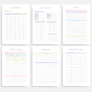 Study Planner Printable PDF Bundle Students Planner Set College Essay ...