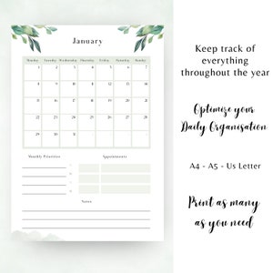 2025 Printable Planner Inserts PDF A5 A4 LETTER 2024 2026 Hourly ...