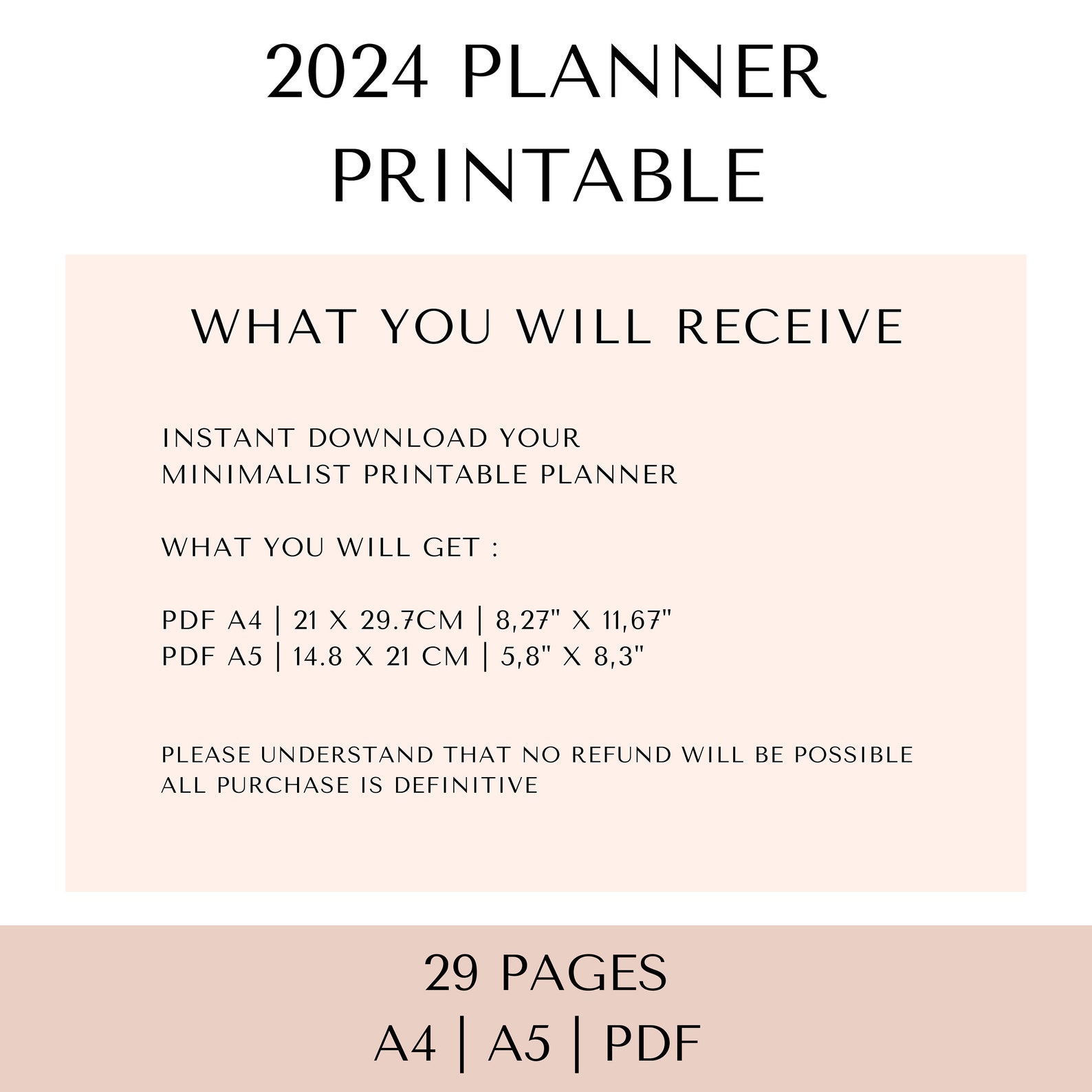 Printable 2024 Planner PDF Daily Planner Monthly Planner to - Etsy