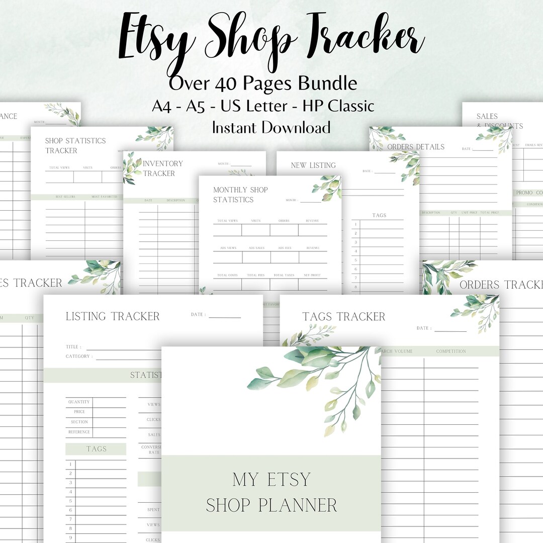 Etsy Shop Business Tracker Printable - SEO Optimization Planner ...