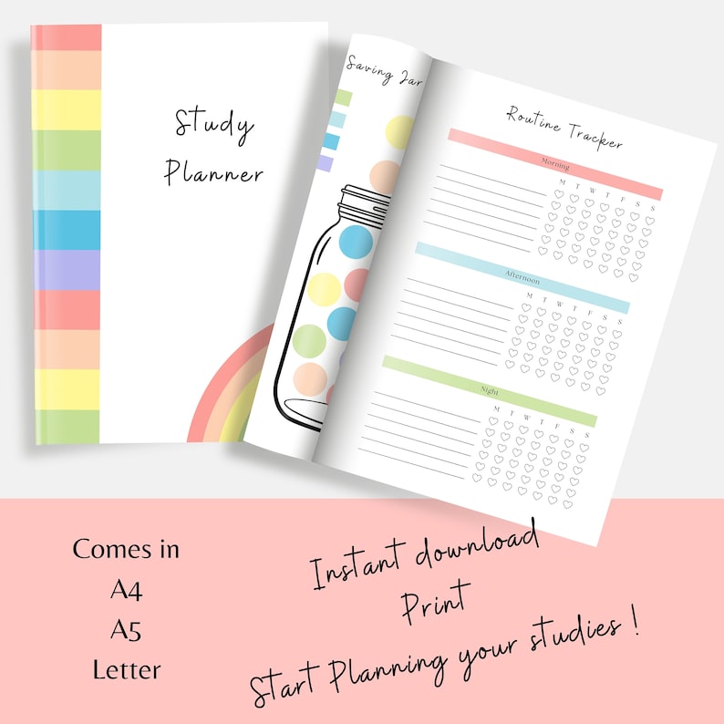 Study Planner Printable PDF Bundle Students Planner Set College Essay ...