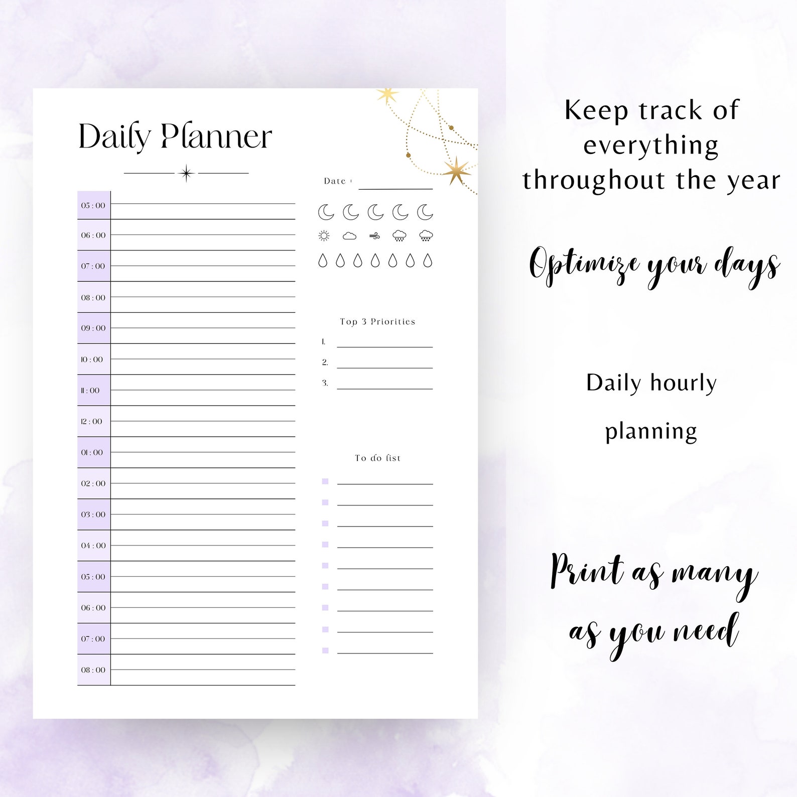 Witchy Printable Planner Bundle Purple A5 Inserts, Mystical A4 Pages ...
