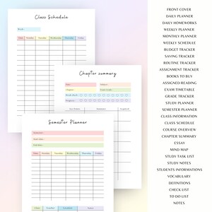 Study Planner Printable PDF Bundle Students Planner Set College Essay ...