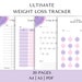 Ultimate Weight Loss Tracker Printable PDF A5 A4 Pink Purple - Etsy