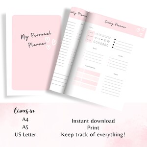 2025 Printable Planner Girly Pink Bundle PDF 2026 Daily A5 Planner ...