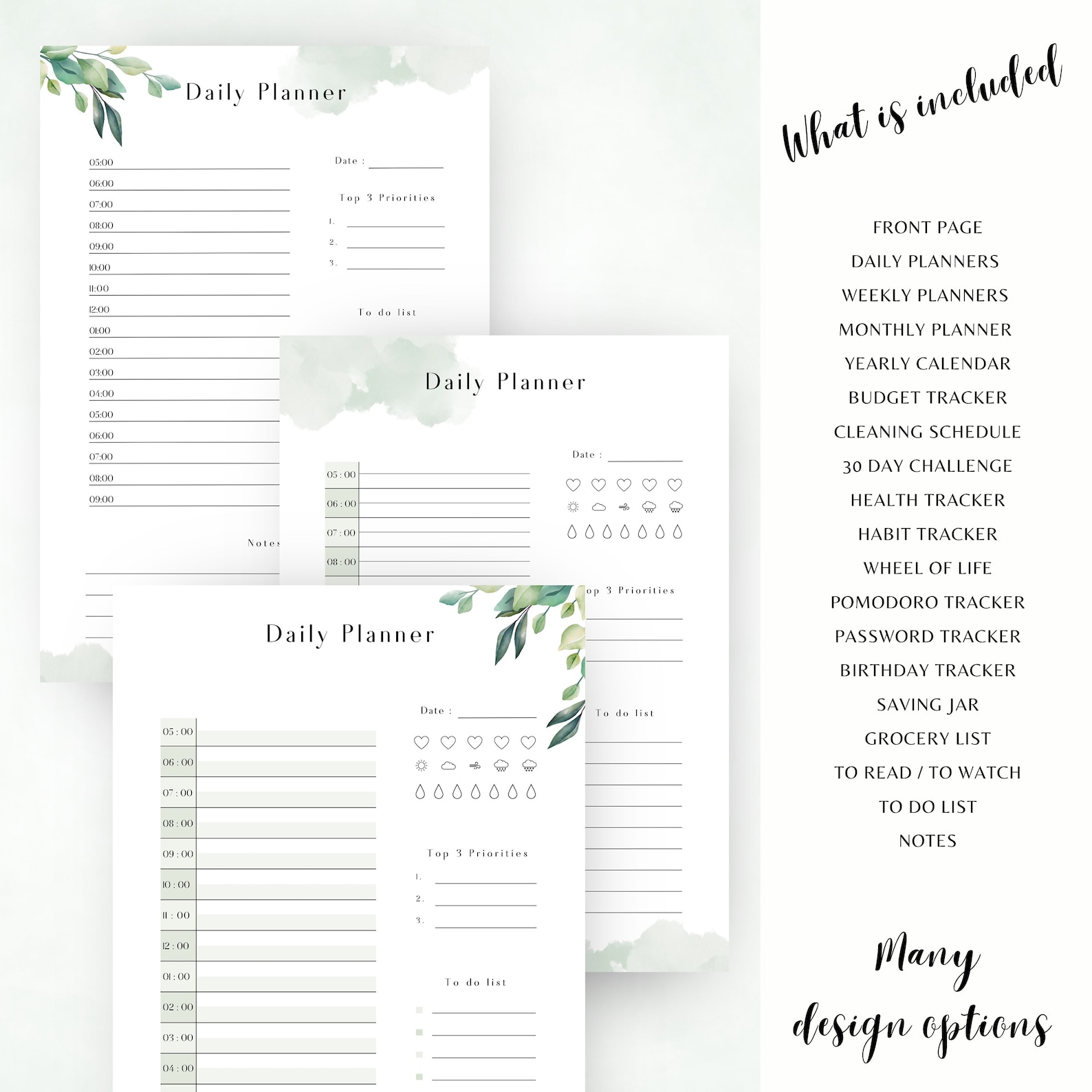 2025 Printable Planner Inserts PDF A5 A4 LETTER 2024 2026 Hourly ...