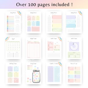 Rainbow Planner Printable 2024 2025 2026 PDF, Agenda Insert, Daily ...