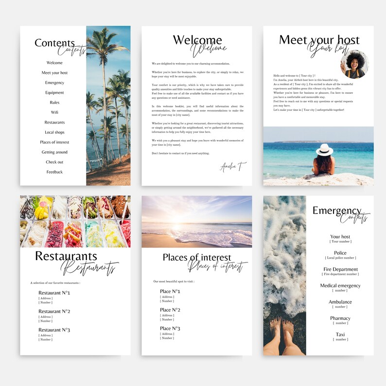 Welcome Book Template, Airbnb Welcome Guide, Editable Canva Airbnb ...