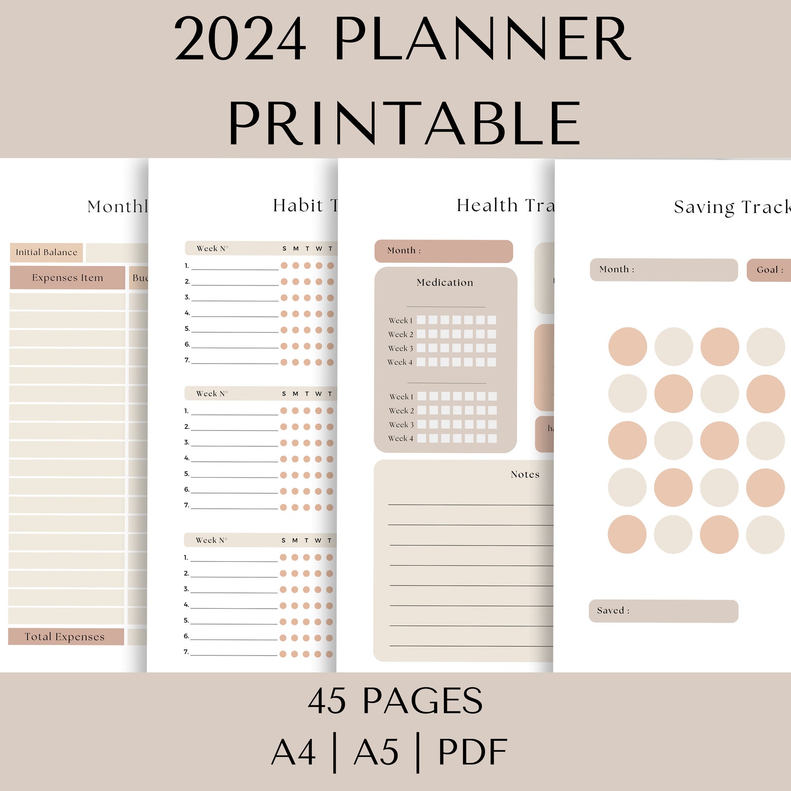 Printable 2024 Planner PDF Monthly Dated Daily Planner to Do - Etsy