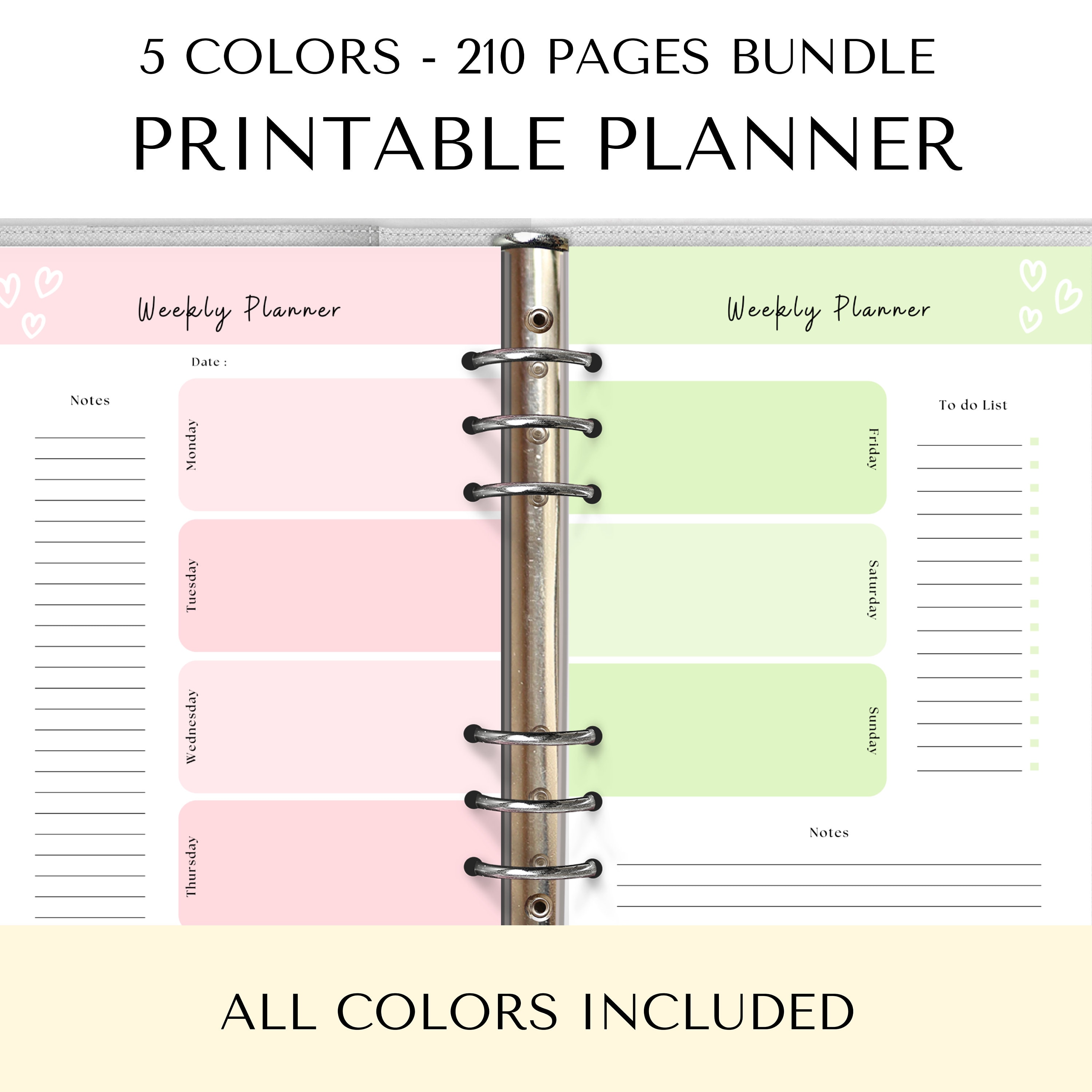 2024 Printable Planner BUNDLE PDF Girly Daily Planner to Do List ...