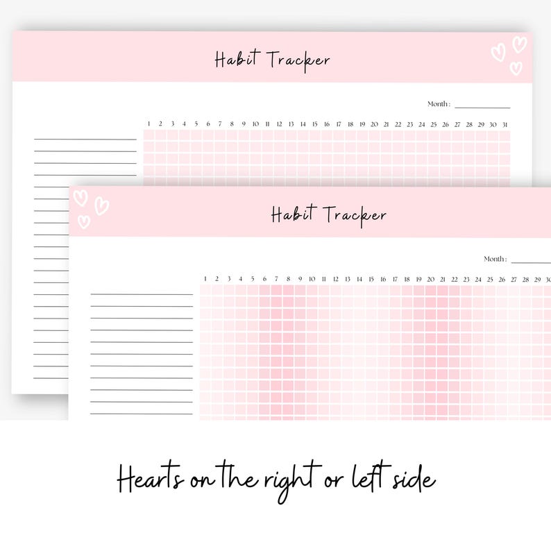Monthly Habit Tracker Printable Planner PDF Pink A4 A5 Goal Tracker ...